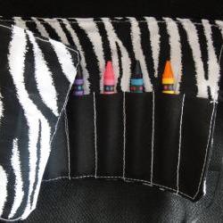 Crayon Roll With 8 Crayons, Party Favor In Zebra Print on Luulla